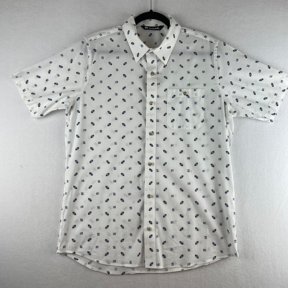 Travis Mathew | Shirts | Travis Matthew Geometric Pattern White Short ...